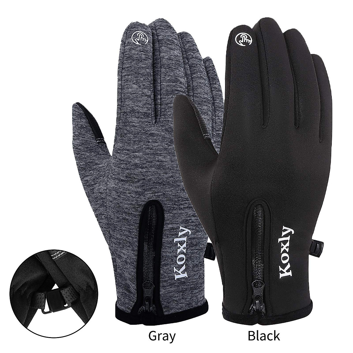 Koxly Winter Gloves Touch Screen Fingers Warm Gloves Insulated Anti-Slip Windproof Waterproof Cycling Riding Running Work for Men Women Mens Womens