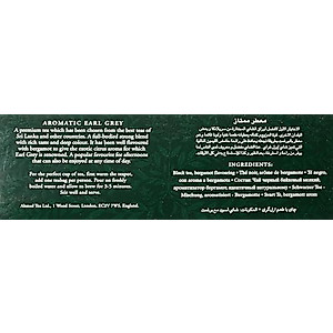 Ahmad Tea Black Tea, Earl Grey Aromatic Teabags, 100 ct - Caffeinated & Sugar-Free, Packaging May Vary