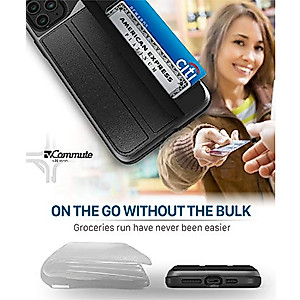 Vena vCommute Wallet Case Compatible with Apple iPhone 11 Pro Max (6.5"-inch 2019), (Military Grade Drop Protection) Flip Leather Cover Card Slot Holder with Kickstand - Space Gray