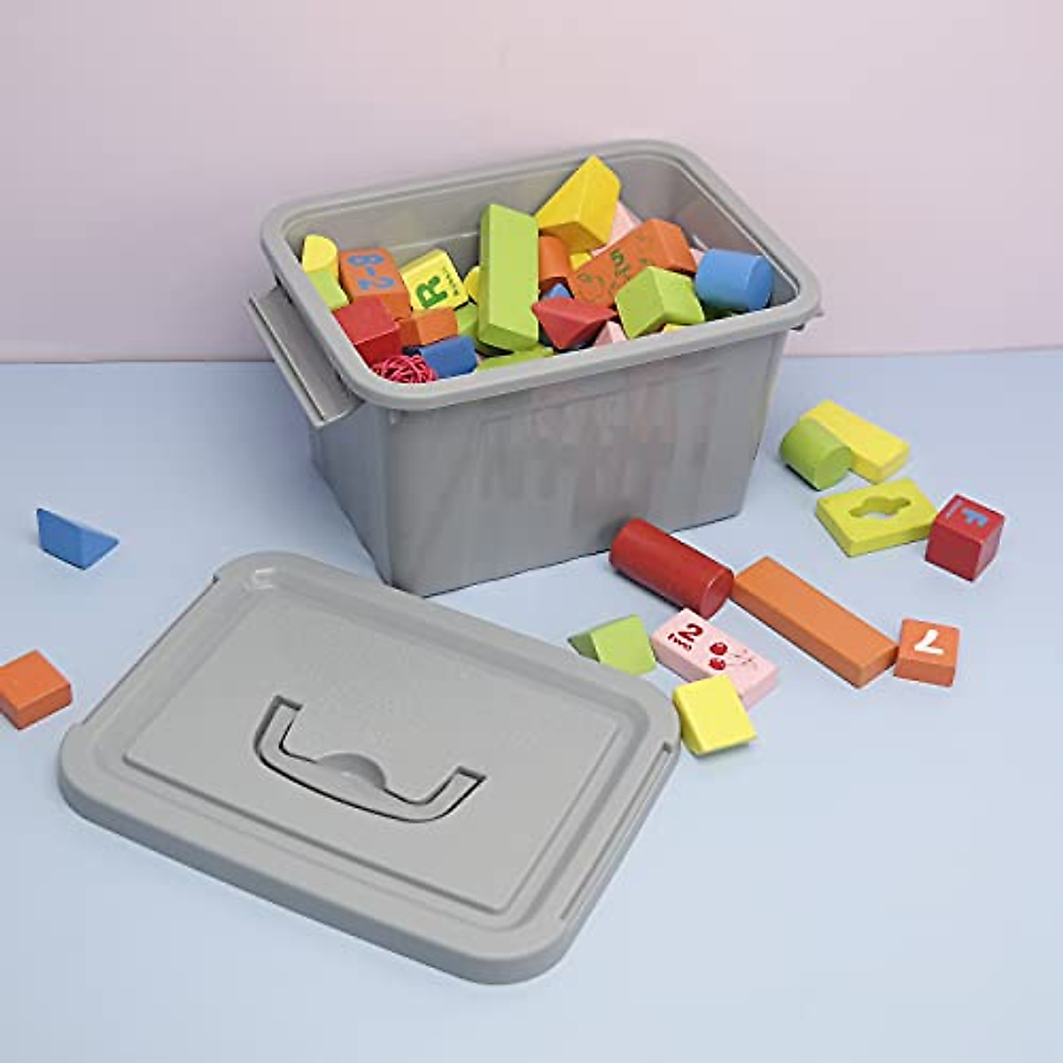 Readsky 6 Quart Plastic Storage Box, Latching Boxes with Handles, 6-Pack