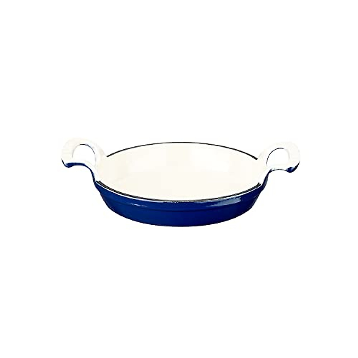 Lava Enameled Cast Iron Mini Ceramic Frying Pan - 6.3 inch Round, Oven Safe Small Cast Iron Skillet with White Ceramic Enamel Coated Interior, Baby Collection (Blue)