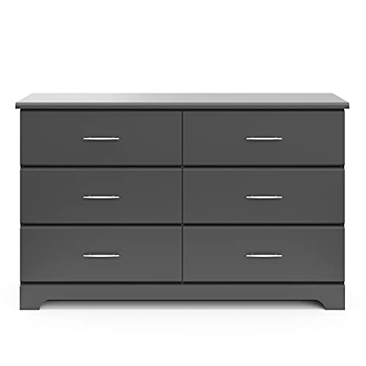 Storkcraft Brookside 6 Drawer Double Dresser (Gray) – GREENGUARD Gold Certified, Dresser For Nursery, 6 Drawer Dresser, Kids Dresser, Nursery Dresser Drawer Organizer, Chest of Drawers