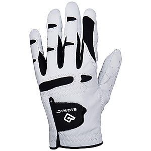 Bionic Stable Grip Golf Glove Natural Fit (Men's White, Left, MEDIUM)