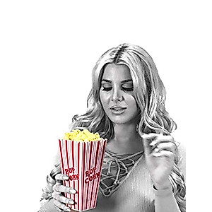 Adorox (Set of 4) Movie Theater Style Popcorn Containers Set (Reusable plastic)