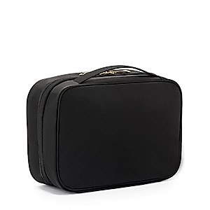 TUMI Voyageur Tammin Cosmetic Bag - Makeup Case Organizers for Travel - Make Up Bag for Packing - Black & Gold