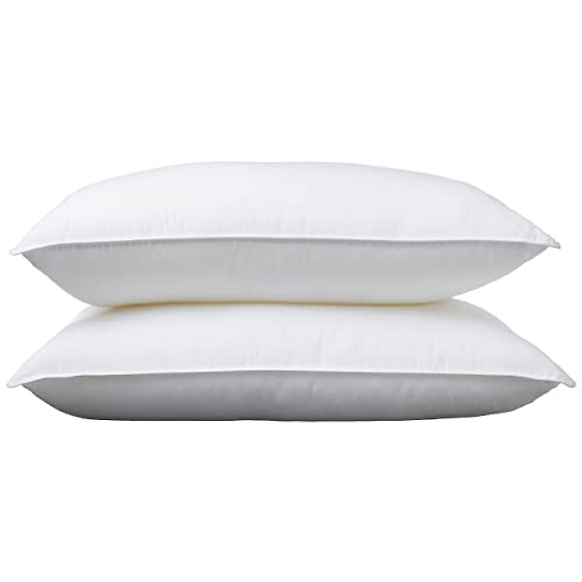 Amazon Basics Down Alternative Pillows, Soft Density For Stomach and Back Sleepers, Standard, Pack of 2, White, 26 in L x 20 in W