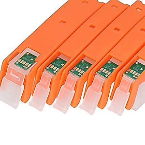 5Pcs Ink Cartridge PGBK BK C M Y Smoothly Operation Reusable Printer Ink Cartridge with Permanent Chip (380-381)