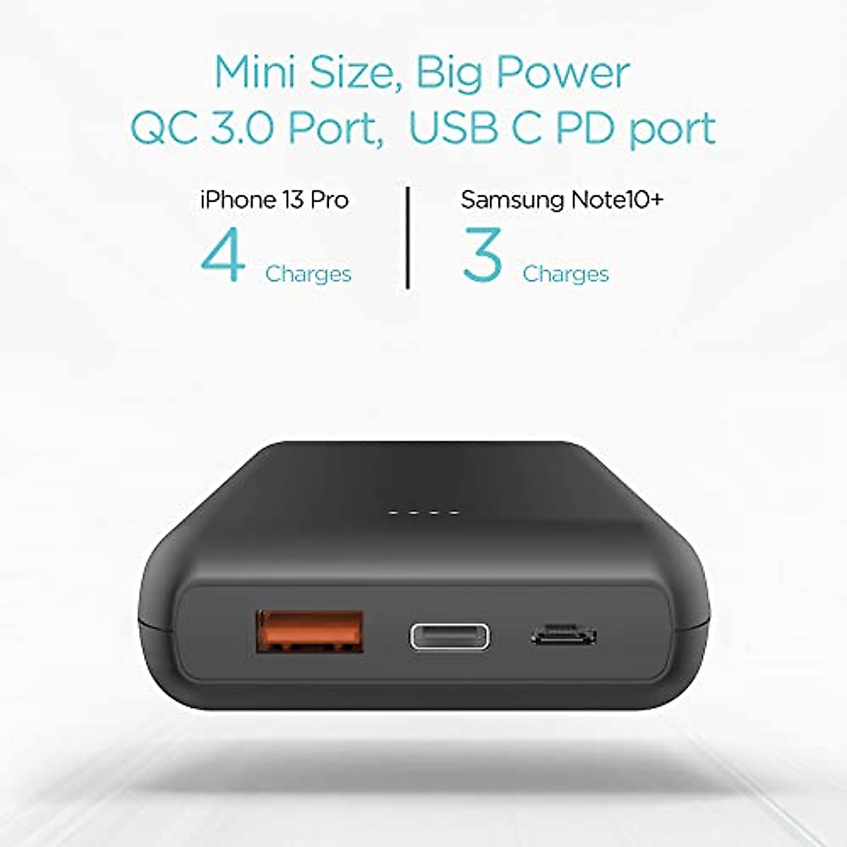 Keymox Portable Charger,KEYMOX 10000mAh Power Bank with Quick Charge 3.0 Technology and 18W USB-C Power Delivery, High-Capacity External Battery Pack Compatible with iPhone, Samsung, iPad, and More.