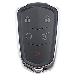 5 Buttons Replacement Keyless Entry Remote Key Fob Case Shell Cover Fit for Cadillac ATS CTS SRX XTS HYQ2AB, HYQ2EB Smart Car Key Housing