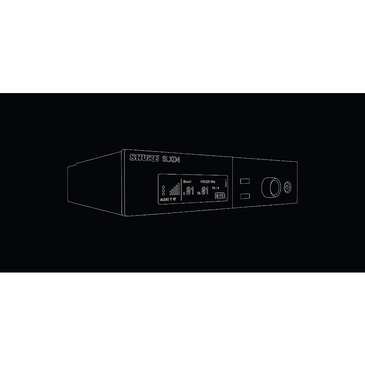Shure SLXD4 Single Channel Receiver - for use with SLX-D Digital Wireless Microphone Systems, Transmitter Sold Separately | G58 Band (SLXD4=-G58)