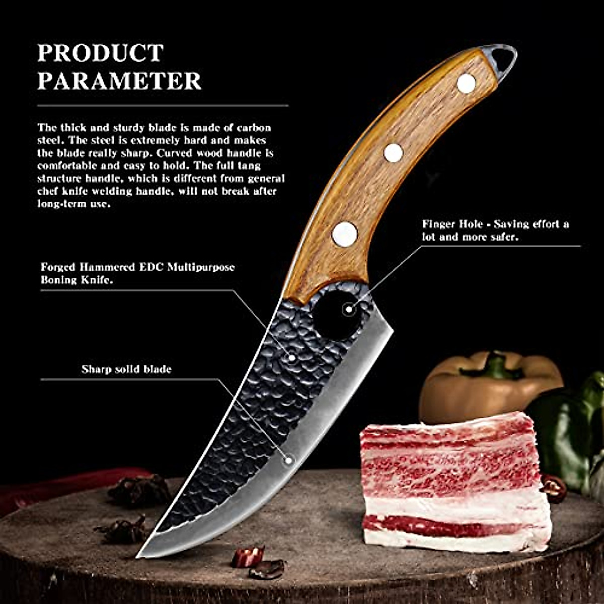 Avarmora Chef knife 8 inch Damascus kitchen knife German High Carbon Stainless Steel Sharp Knife, Professional Meat Knife with Ergonomic Handle and Gift Box for Family & Restaurant (Silver)