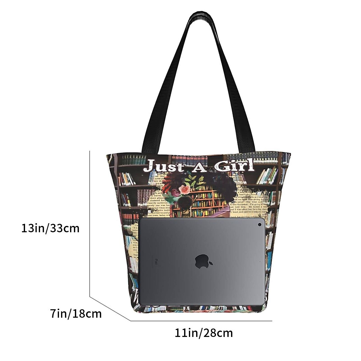 African American Bags for Black Women Who Loves Books African Shoulder Bag Black Queen Handbags Afro Women Magic Shopping Bags for Work Travel Business Beach