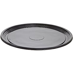 WNA CaterLine Casuals Plastic Platter Round Tray, 18-Inch, Black, Large(25-Count)