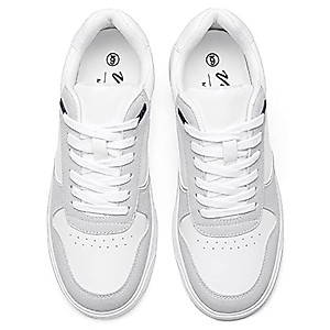 Vepose Women's 8001 Fashion Sneakers, Arch Support Lace-up Casual Sneaker, White Grey, Size 9 US-Tennis Walking Dress Shoes for Lady(CJY8001 whitegrey 09)