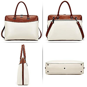 CLUCI Leather Briefcase for Women 15.6 Inch Laptop Business Vintage Slim Ladies Shoulder Bag