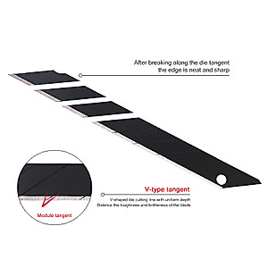 FOSHIO 100PCS 30 Degree Blades Carbon Steel Snap Off Blades 9mm for Box Cutters Utility Knife Universal Art Knife Replacement Black Blades