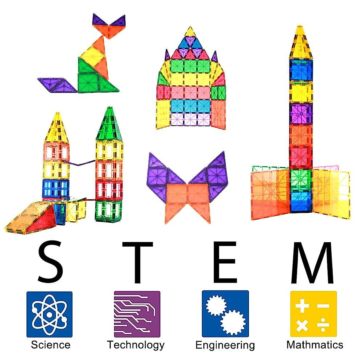 iMissiu 78pcs Magnetic Building Blocks for Kids 3D Educational Construction Tiles Set- Super Durable with Strong Magnets and Superior Color- Learning Construction Toy for Age 3 4 5 6 7 Years Old