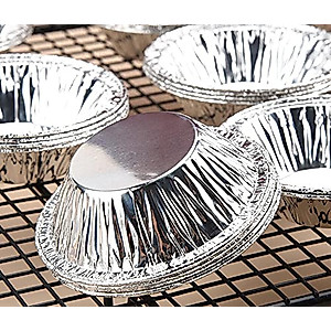 250Pcs Aluminum Foil Tart Pan Egg Tart Pan Freezer & Oven Safe Disposable Round Egg Tart Tin Foil Pans for Baking Supplies