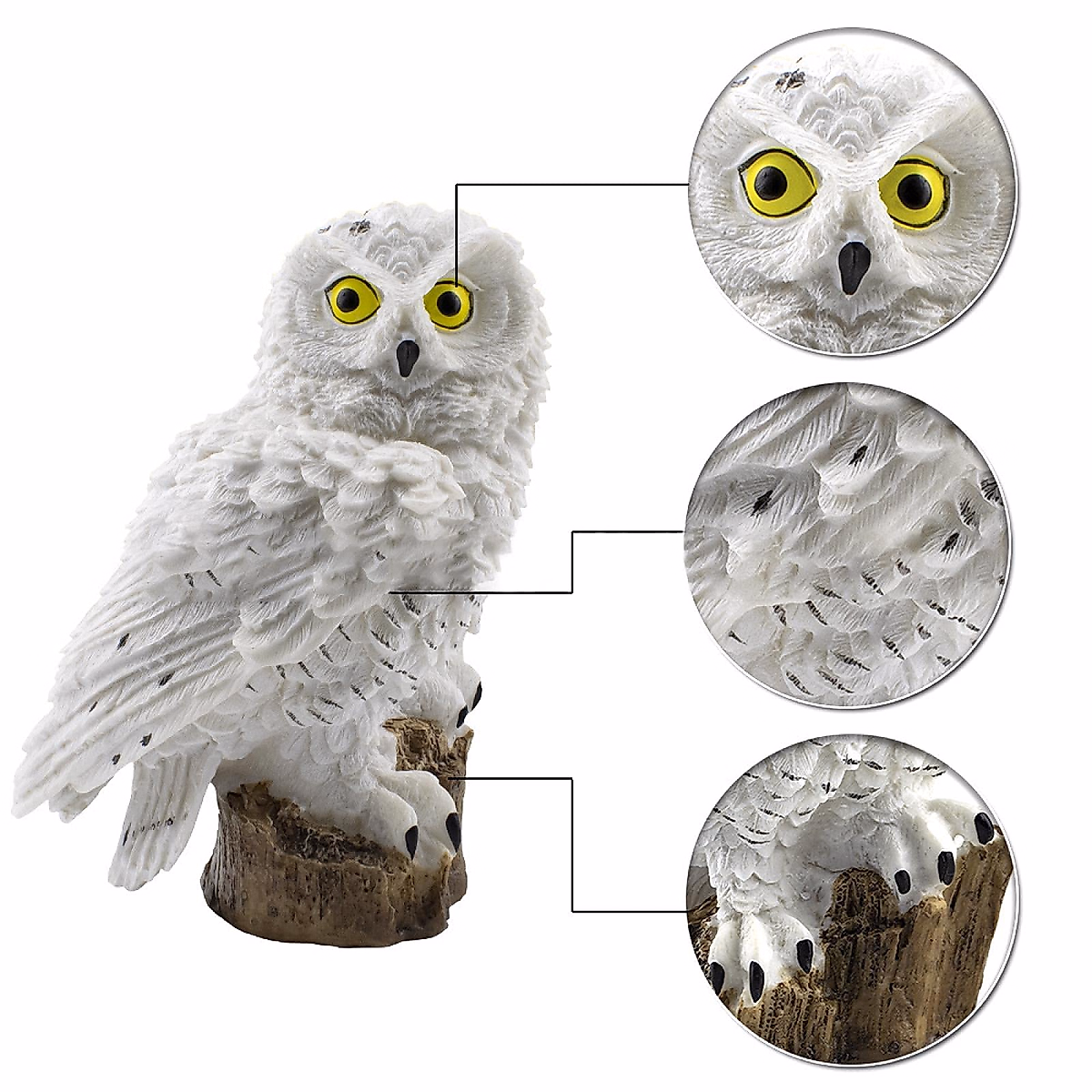 iDoGood 2packed Garden Solar Lights,Outdoor Decorative Resin Owl Solar LED Lights,Waterproof, with Stake, Small Figurine Lights for Garden Lawn Pathway Yard Decorations (White)