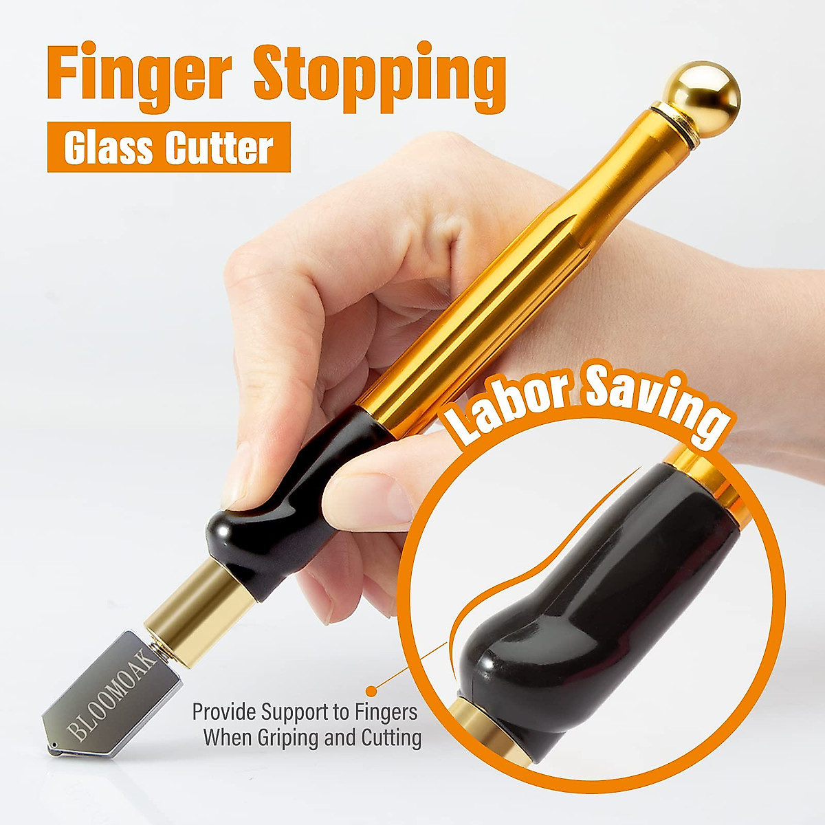 Professional Carbide Tungsten Alloy Handle Glass Cutter Tool with Range 2-20mm Professional Cutter for Thick Glass Mosaic and Tiles - Pencil Shape & Design (Glass Cutter) (Regular)