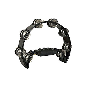 DD Half Moon Tambourine -Black Double Row Cutaway