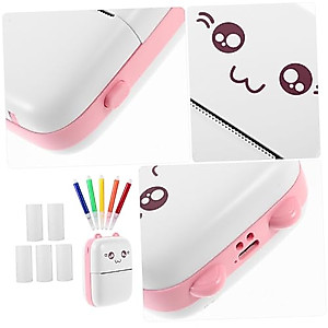 TOGEVAL 1 Set Sticker Printer Printing Tool Pocket Photo Printer Small Printing Machine Wrong Question Printer Mini Phone Printer Label Printer Portable Printer Small Abs Pink