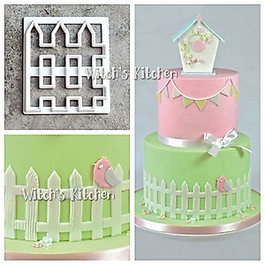 MoldFun 2Pcs Wood Fence Cookie Cutter Plastic Mold for Fondant, Gum Paste, Polymer Clay, Cake Border Decorating