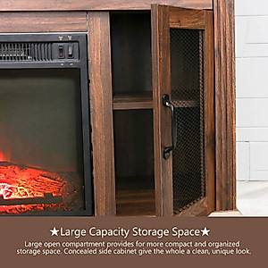 PatioFestival Fireplace TV Stand Electric fire Place heaters Entertainment Center Corner tv Console with fireplaces for TVs up to 42" Wide