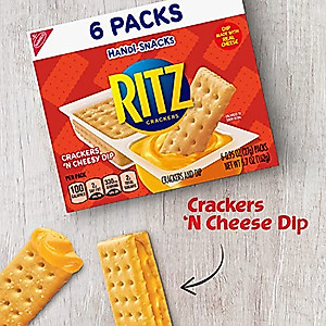 Handi-Snacks RITZ Crackers 'N Cheesy Dip Snack Packs, 12 Boxes of 6 Snack Packs (72 Total Packs)