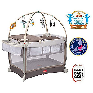 Tiny Love 6-in-1 Here I Grow Deluxe Playard, 6 Mode Baby Playpen: with Bassinet, Playmat, Toy Arch, Changer, and Travel Bag, Magical Tales
