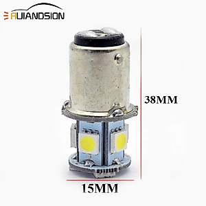Ruiandsion 2pcs 6V 1157 LED Bulbs 5050 8SMD Chipsets 6000K White for Backup Reverse Lights Tail Lights