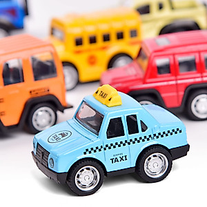 FUN LITTLE TOYS 1:48 Die Cast Metal Toy Cars for Toddles, Pull Back Cars Toys for 1 Year Old Boy, 2 Year Old Boy Birthday Gift, Wind Up Cars Toddler Toys Age 1-2, 8PCS