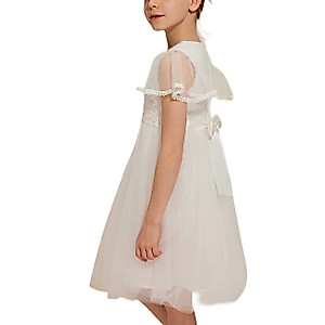 Baby Girl Formal Dresses Lace Dress for Girl Wedding Evening Photograph Dress Size 7 White