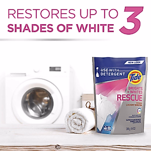 Tide Brights & Whites Odor Rescue, In Wash Odor Eliminator with Oxi, Scent Booster, Removes Odors in a Single Wash, 18 Count (Pack of 2)