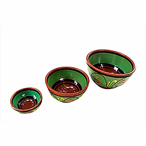 Cactus Canyon Ceramics Spanish Terracotta 5-Piece Tiny Super Small Mini-Bowl (Pinch Bowls) Set, Multicolor