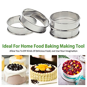 6 Pack 4" Double Rolled Cake Crumpet Tart Rings Mold Stainless Steel Round Crumpet Rings for Baking Dessert Ring Tools, Heat-Resistant Metal English Muffin Rings for Home Food Baking Tool