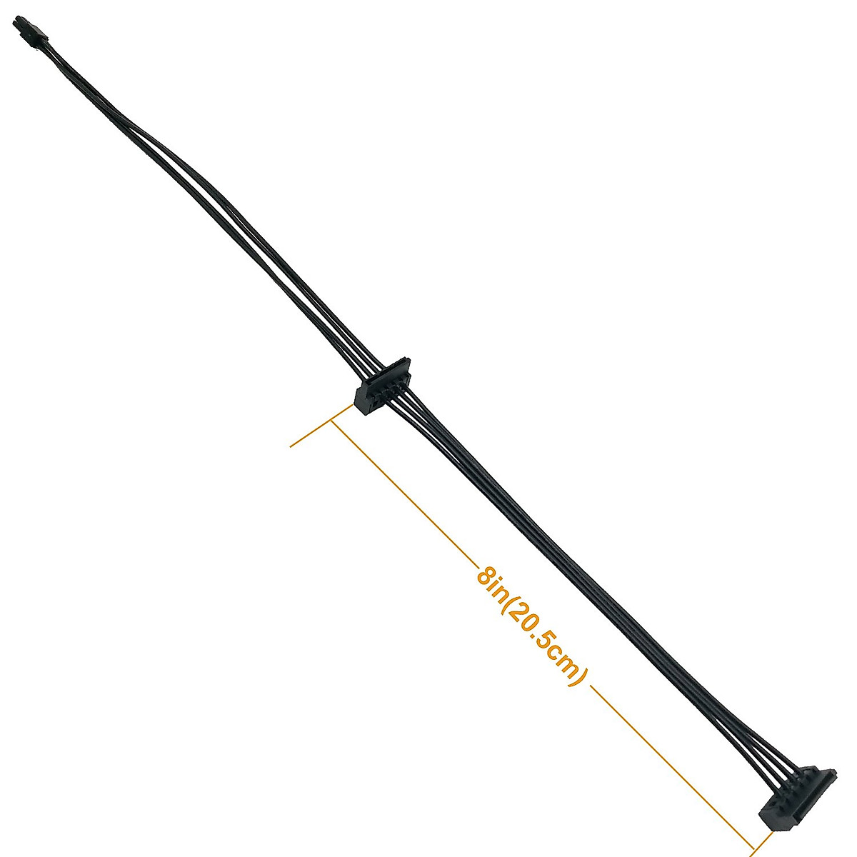 (2-Pack) COMeap SATA Power Cable for Lenovo Motherboard, ATX Mini 4 Pin to 2X Right-Angle SATA Hard Drive HDD Adapter 18-inch(46cm)