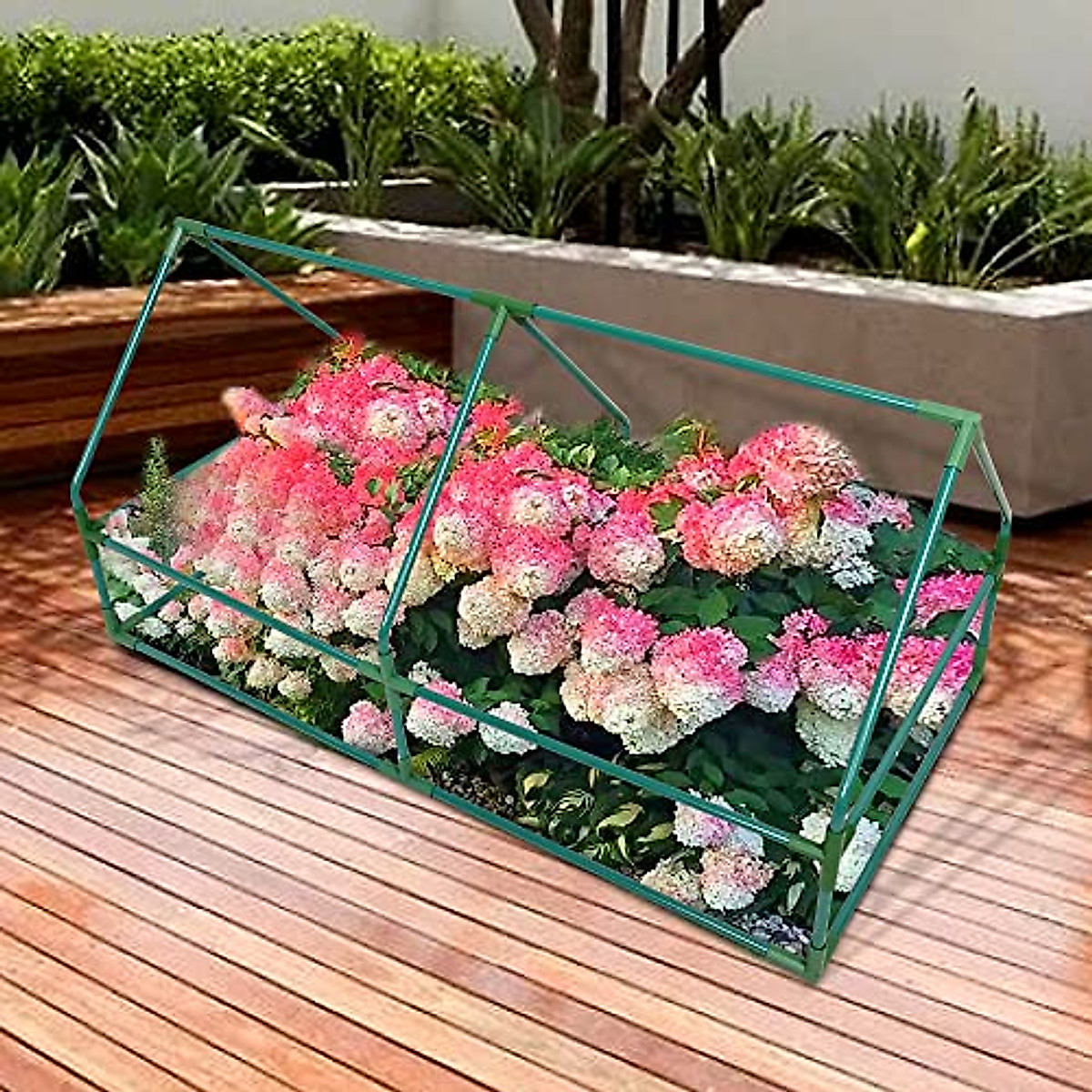 VERFARM Portable Greenhouse Kit for Raised Garden Bed with Roll-up Zipper Doors, Plants Hot House PE Cover for Protecting Plant from Cold Frost & Birds & Insects, Easy Access (6*3FT)
