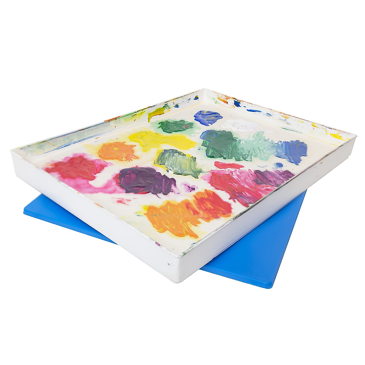 Masterson Artist Palette Seal, 12in x 16in Airtight Palette Container, Keeps Wet Paint Fresh for Weeks, Oil or Acrylic Painting Palette with Lid, Seal, Blue Lid Box, Made in USA