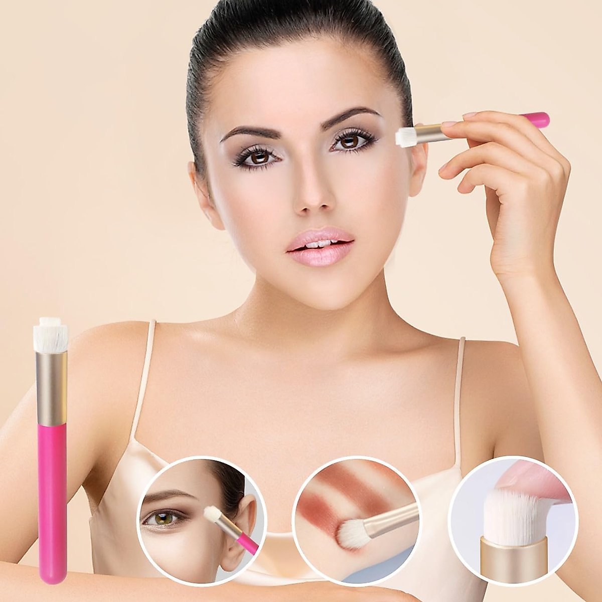 Idefair Nose Contour Stencil Shadow Tool, 4 in 1 Reusable Silicone Nose Contour Shadow Highlighter Template Brush Tool, Multi-Functional Makeup Applicator for Nose Eyeliner Shadow Lip