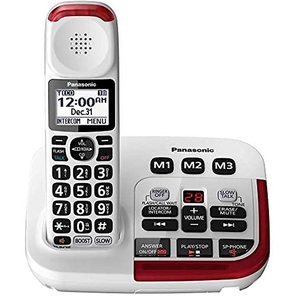 Panasonic KX-TGM450S + (2) KX-TGMA45S Digital Answering Machine with Volume Boost Control for Amplified Caller Voice Cordless Telephone-3 Handset