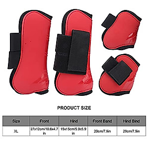 4Pcs Horse Tendon Boots Thicken PU Shell Protection Horse Boots Lightweight Open Front Hind Horse Leg Boots for Riding Shock Absorbing Jumping Protection