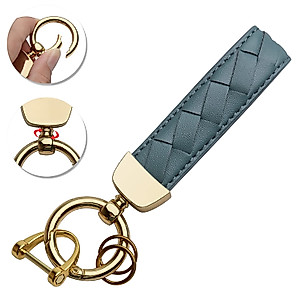 Bqepe for Honda Key Fob Cover Keychain Fit for,Accord Civic CRV Pilot Odyssey Passport Smart Remote Key,Smart Key Shell Case (Blue)