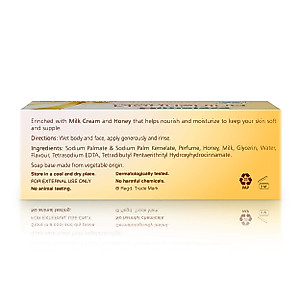 Himalaya Nourishing Cream & Honey Cleansing Bar, Face and Body Soap for Soft Skin, 4.41 oz, 6 Pack