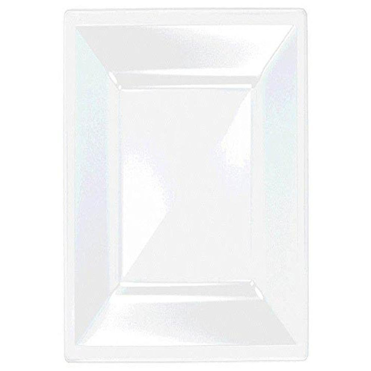 Amscan Lovely Square Plastic Party Plates (10 Piece), 8", White