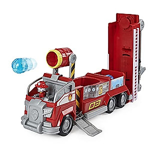Paw Patrol, Marshall’s Transforming Movie City Fire Truck with Extending Ladder, Lights, Sounds and Action Figure, Kids Toys for Ages 3 and up