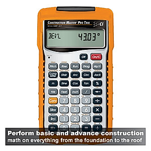 Calculated Industries 4080 Construction Master Pro Trig Advanced Construction Math Feet-Inch-Fraction Calculator with Full Trig Function for Architects, Engineers, Contractors, Estimators and Framers