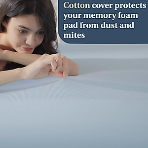 Bivetly Dual Layer 3 Inch Memory Foam Mattress Topper, 2 Inch Cooling Gel Memory Foam Plus 1 Inch Down Alternative Pillow Top Mattress Pad, Soft Elasticized Cover 18" Deep Pocket (Twin)