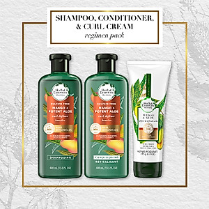 Herbal Essences bio:renew Sulfate Free Shampoo & Conditioner 13.5 Fl Oz each, and Curl Cream 6.8 Fl Oz Set â€šÃ„ì With Mango + Potent Aloe, Complete Curly Hair Care for Defined Curls