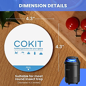 COKIT 12 Packs Glue Pads Flying Insect Trap Refill Indoors Bug Catcher Replacement Sticky Glue Boards for Gnats, Mosquitoes, Fruit Fly Traps Refills Glue Cards 4.3 Inches